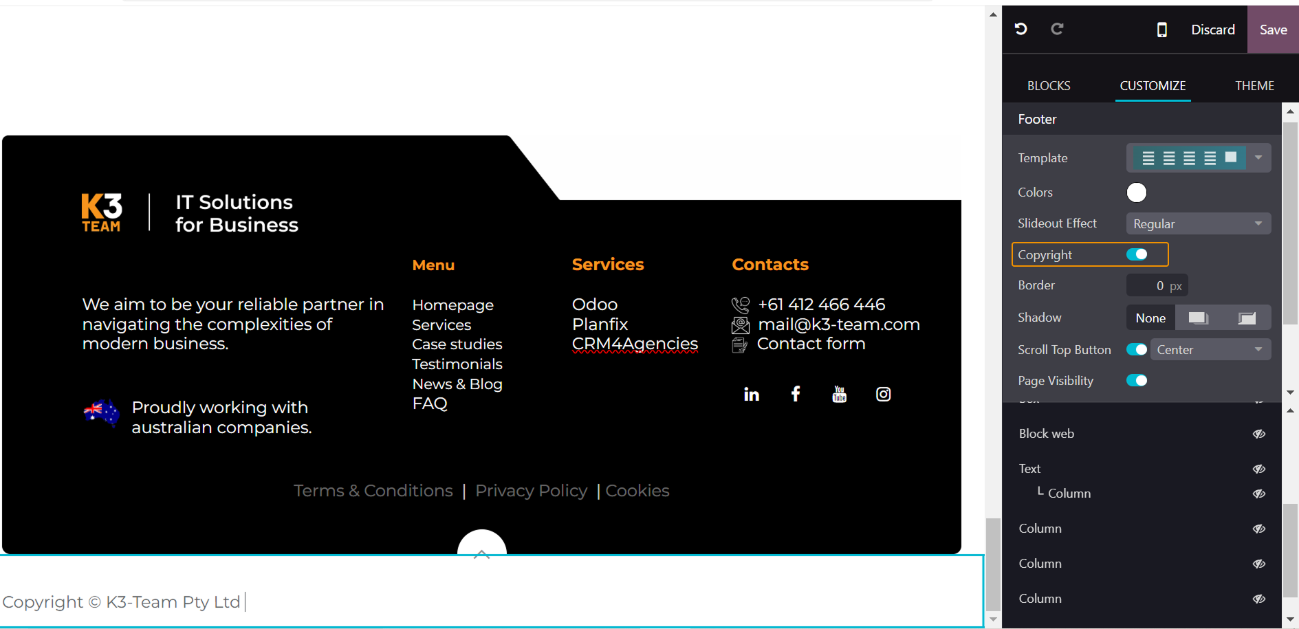 How to remove "Powered by Odoo" from your website?